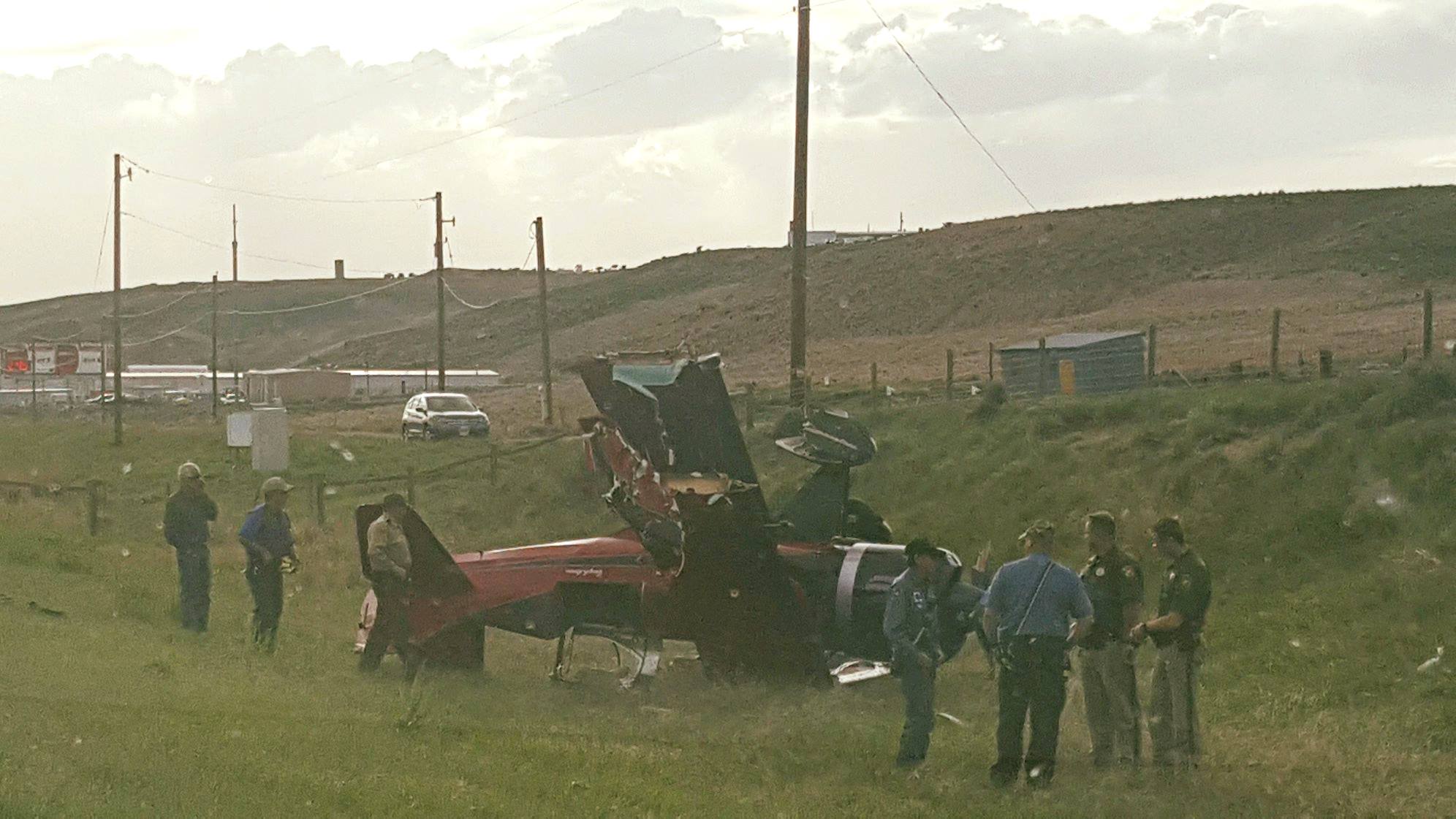 Bi-plane hits semi truck while attempting emergency landing on I-80