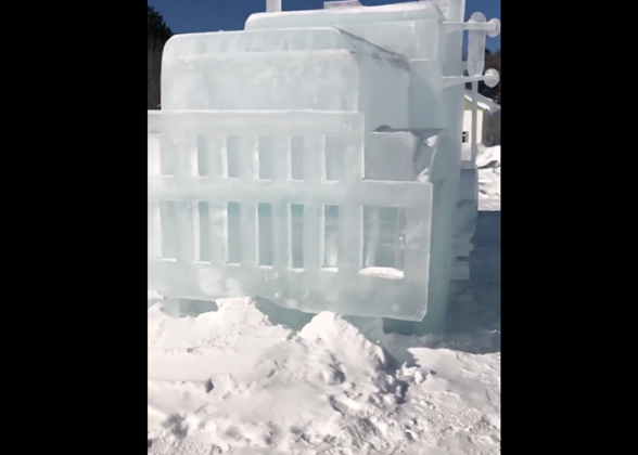 Check out this incredible semi truck carved entirely from ice