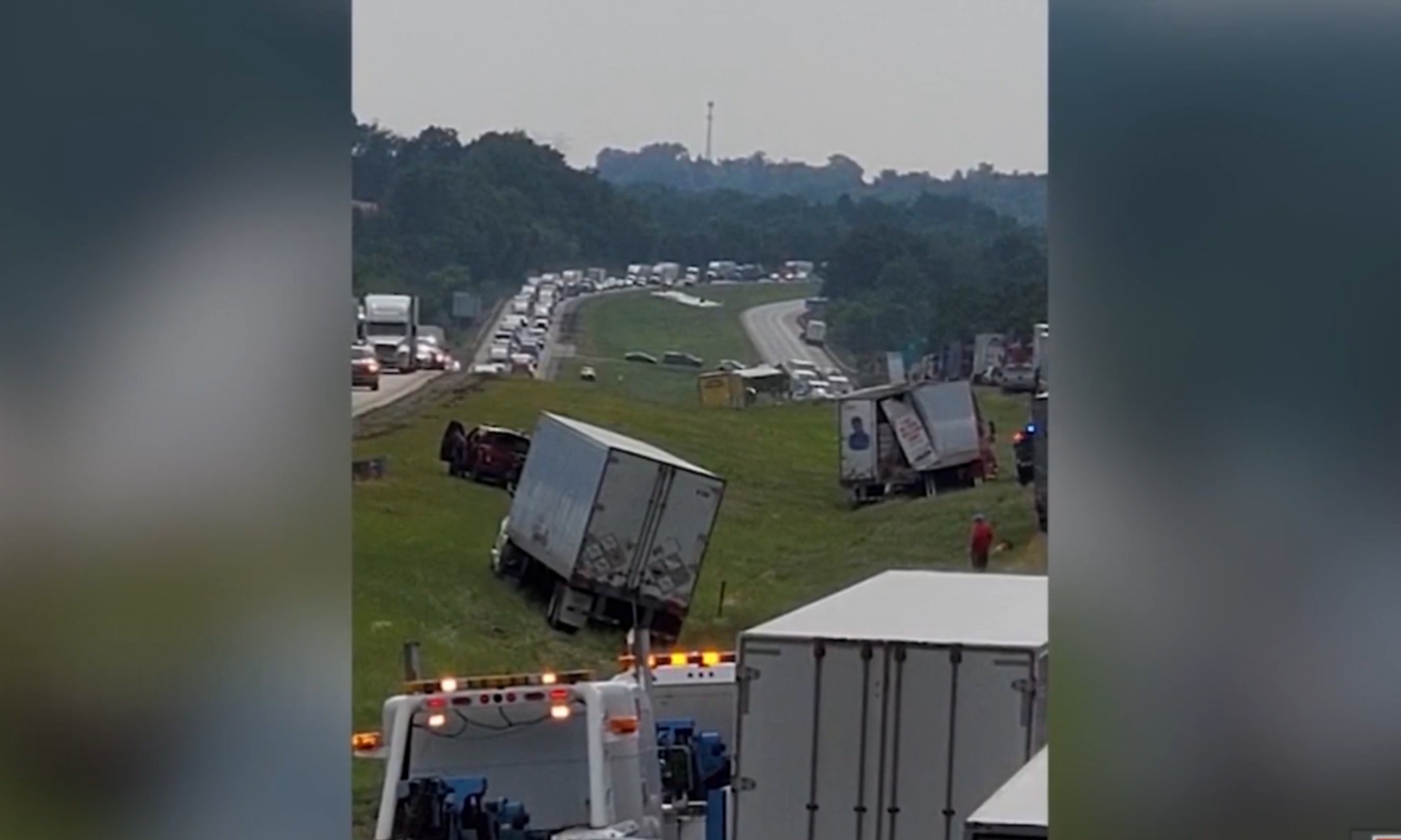 Officials blame weather for 14 crashes involving 24 semi trucks