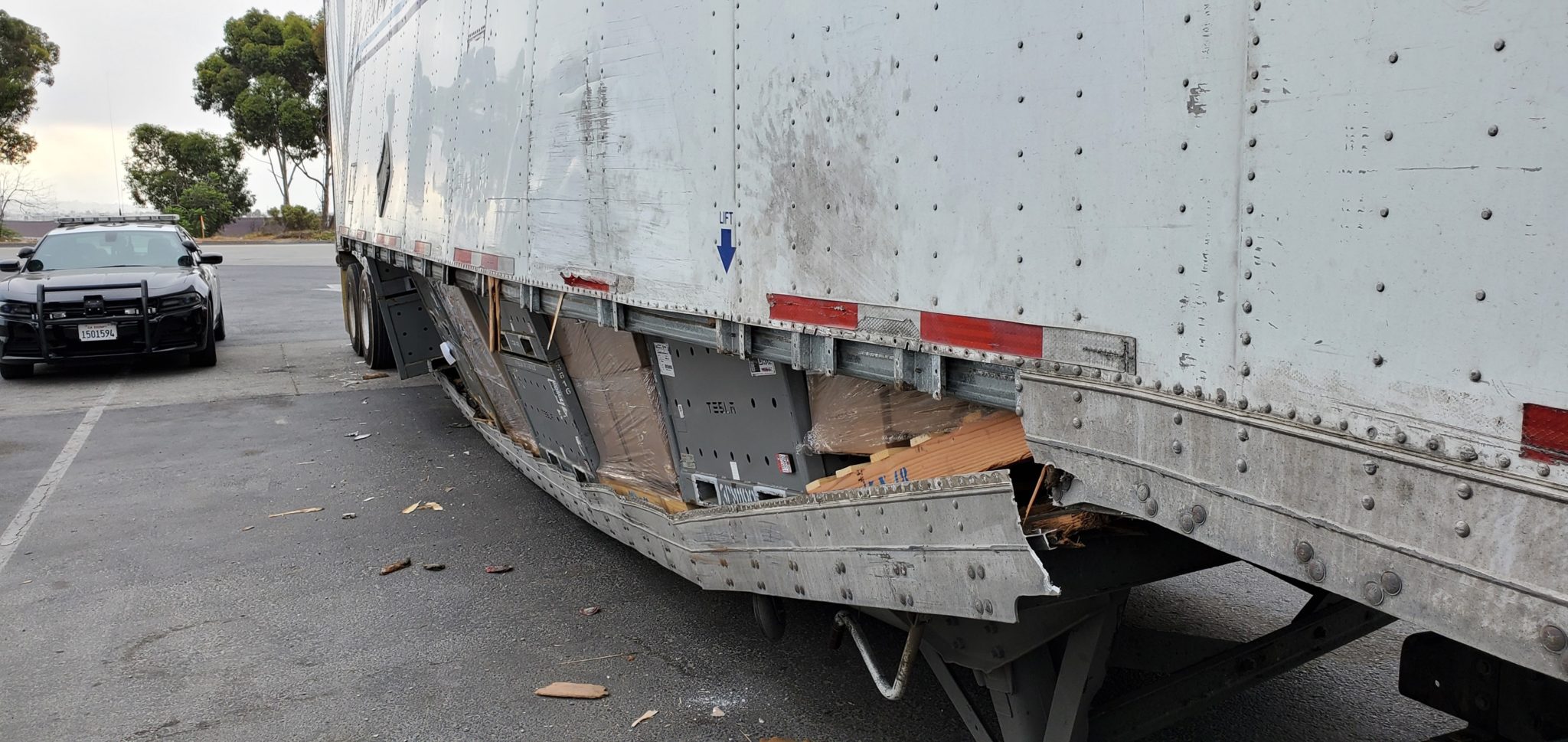 CHP blames forklift for massive trailer failure