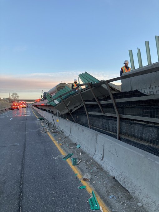 Colorado interstate closed after car is 'squished' between two semis