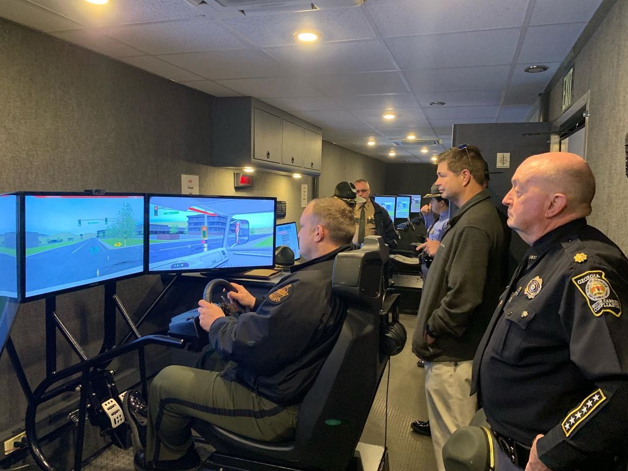 Driving simulator teaches teens how to safely share the road with semi ...