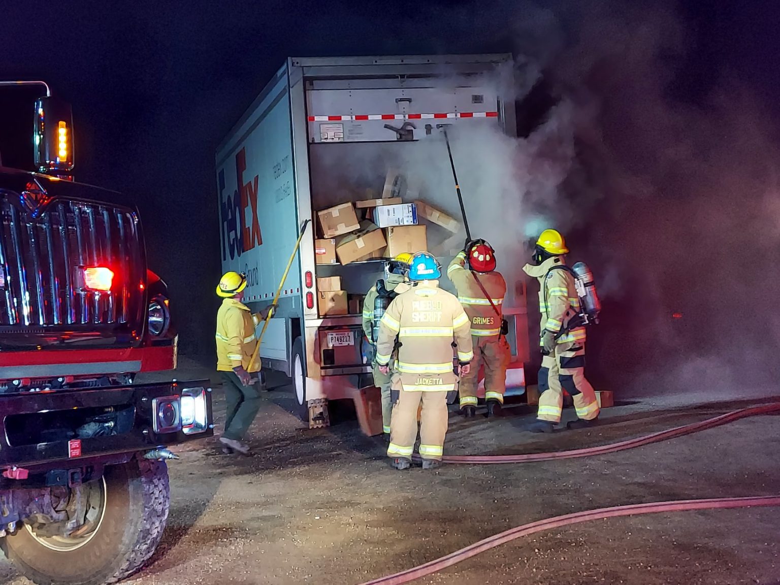 Trailer catches fire on I-25 in Colorado