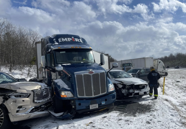 Snow squall causes 50 vehicle pile-up after conditions went ‘from good ...