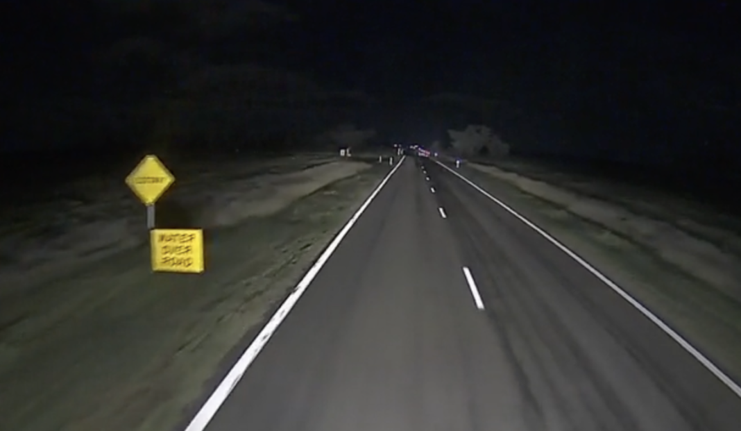 VIDEO: ‘Water Over Road’ sign isn’t kidding
