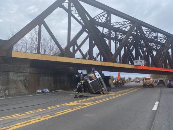 GPS directions involved in semi crash with low bridge