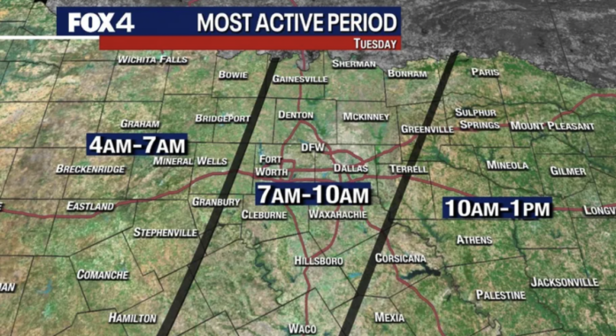 Tornado warnings issued in Dallas/Ft. Worth area for Tuesday morning