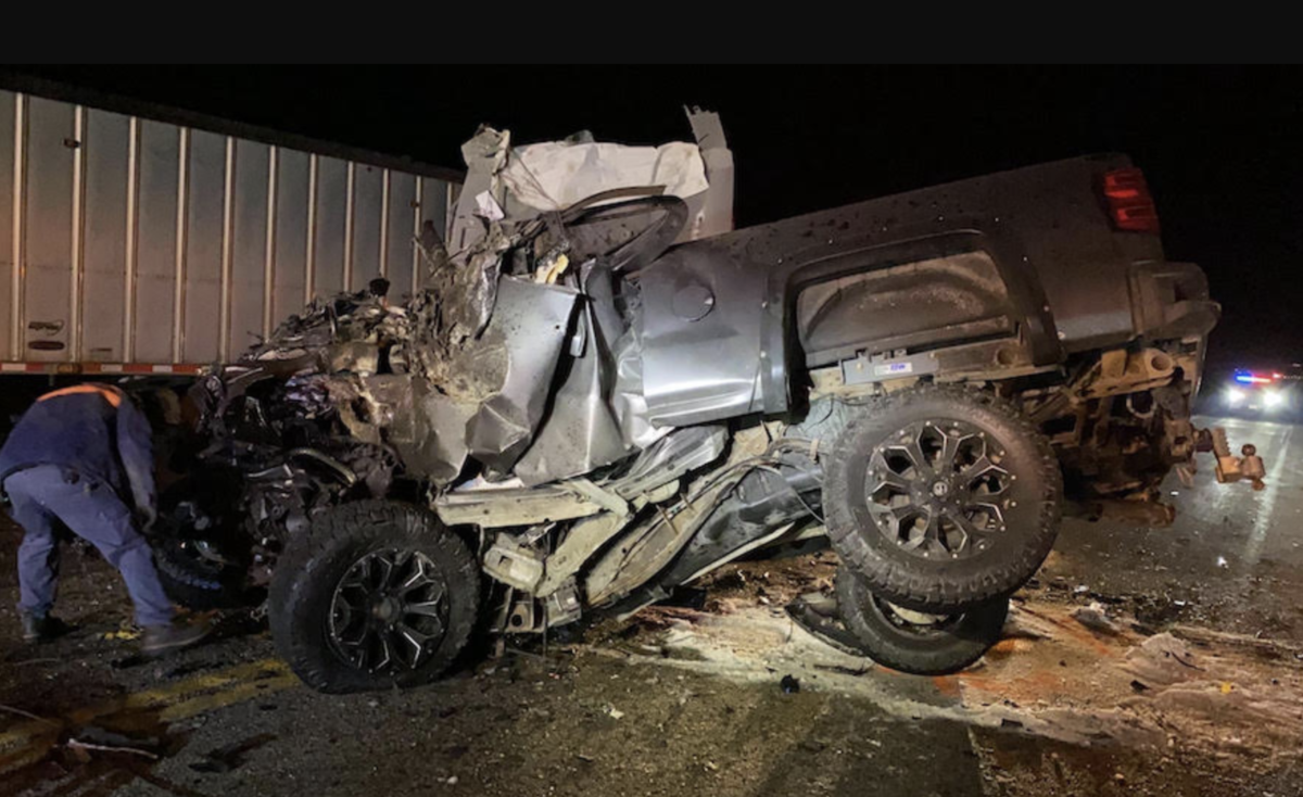 One dead in pickup vs. semi truck crash