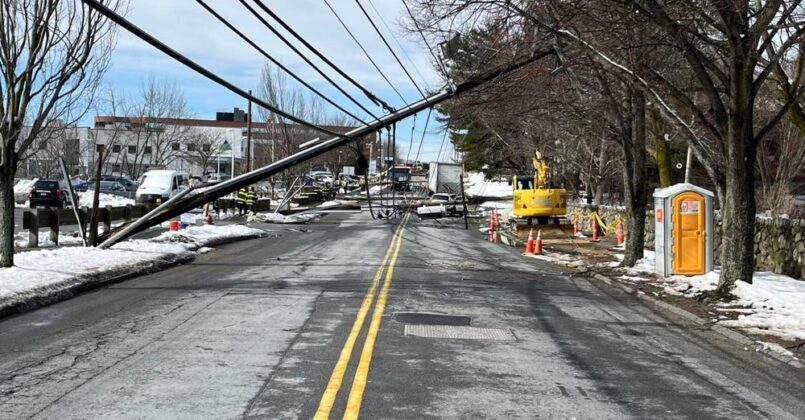 Crash involving CMV pulls down seven utility poles, leaves downed wires ...
