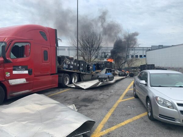 Truck hauling lithium batteries explodes at Alabama truck stop