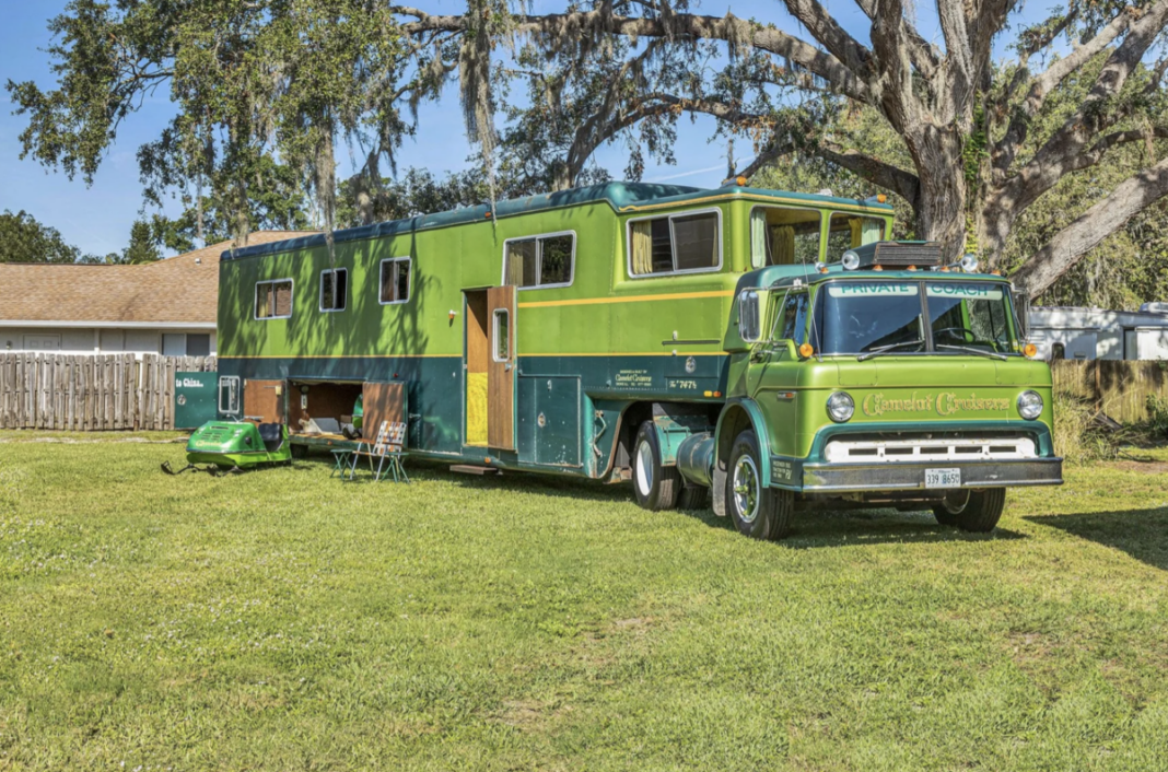 Take a gander at this vintage cabover, motorhome combo