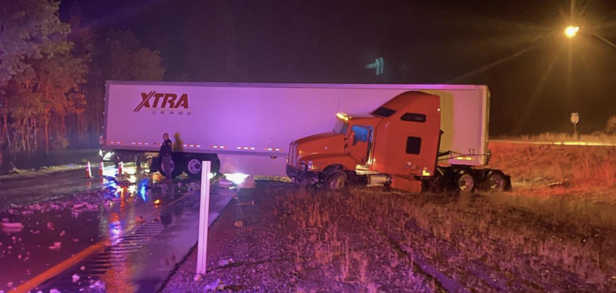 Four Semi Truck And One Car Pile Up Causes Only Minor Injuries In