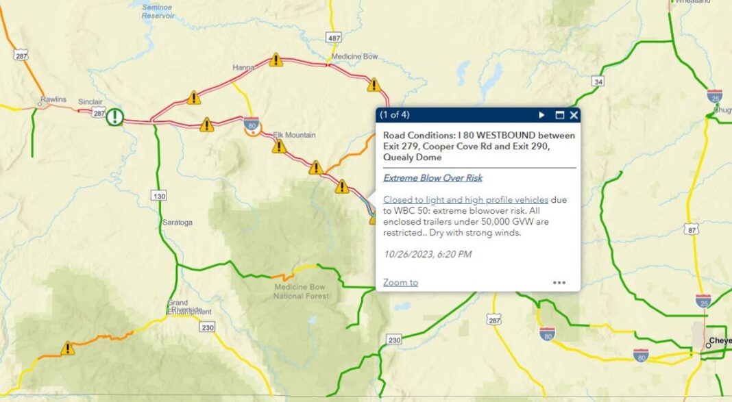 Wyoming DOT to add weight restrictions to wind warnings on I-80 and ...