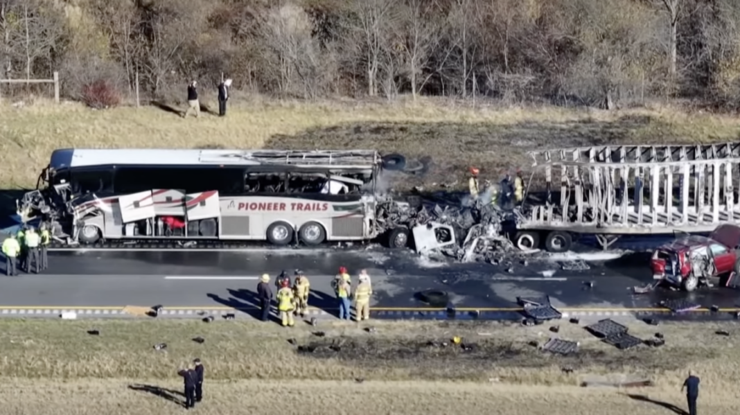 Semi collided with bus carrying students on I-70 in Etna Township, Ohio ...