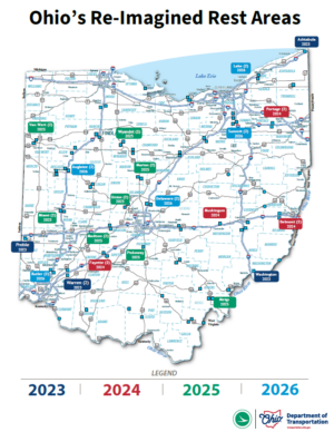 Ohio opens rest area with 41 truck parking spaces