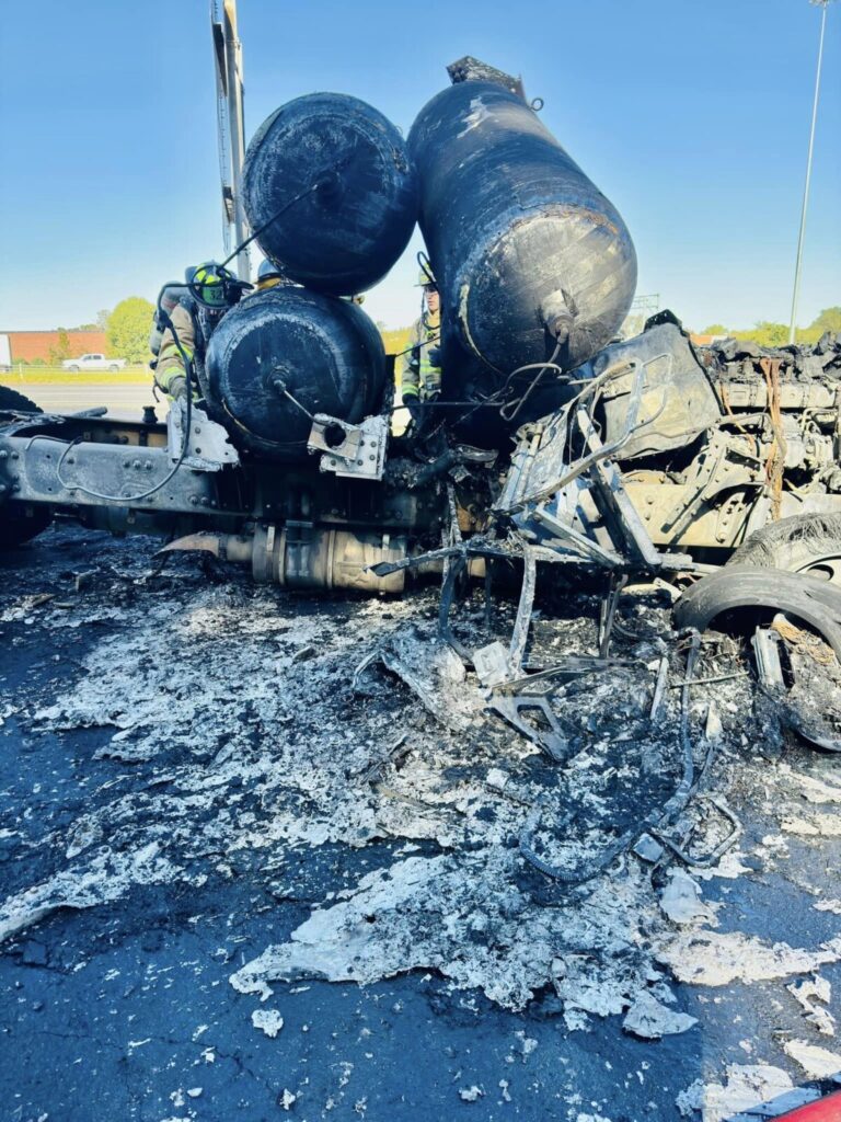UPS truck powered by compressed natural gas burned up on I-77, North ...