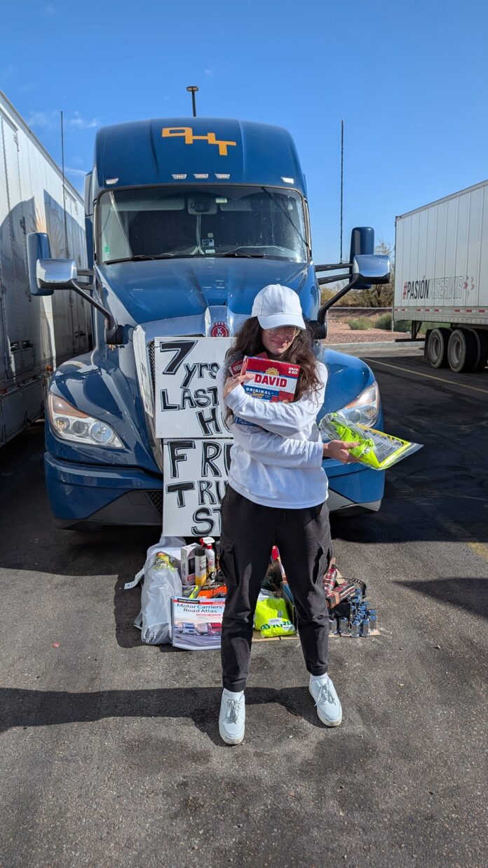 Trucker hands out all of his gear to drivers in need before final trip home