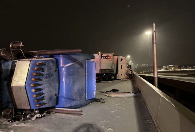 Black ice in Houston causes I-69 crash involving four semi trucks