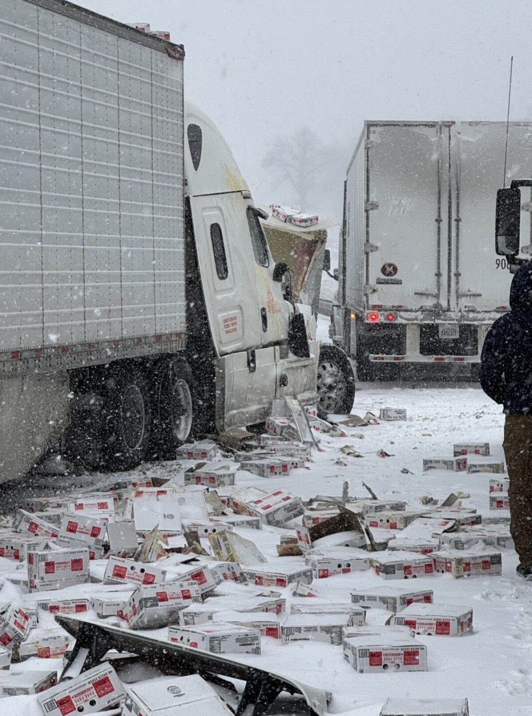 'Expensive' semi truck crash leaves Will Rogers Turnpike covered in eggs