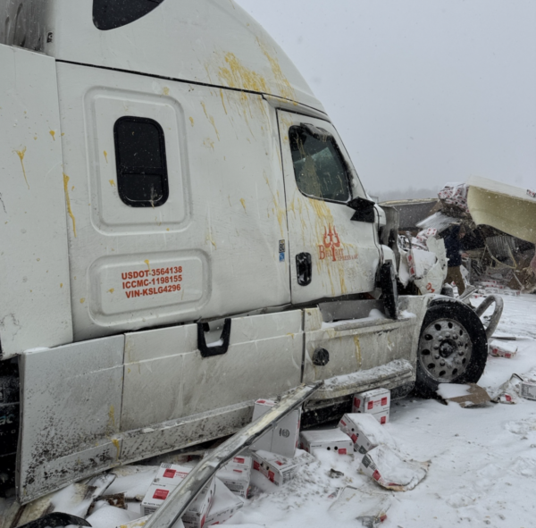 'Expensive' semi truck crash leaves Will Rogers Turnpike covered in eggs