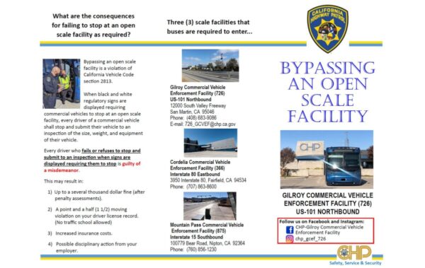 CHP nabbed passenger bus for skipping the scales