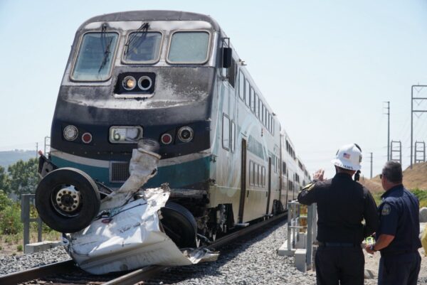 Truck driver dies on impact in collision with train near Los Angeles