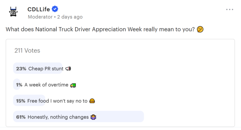 What Drivers Think About National Truck Driver Appreciation Week