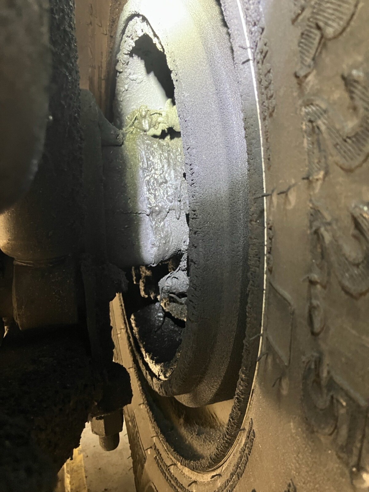Commercial vehicle with several serious equipment violations rolls ...