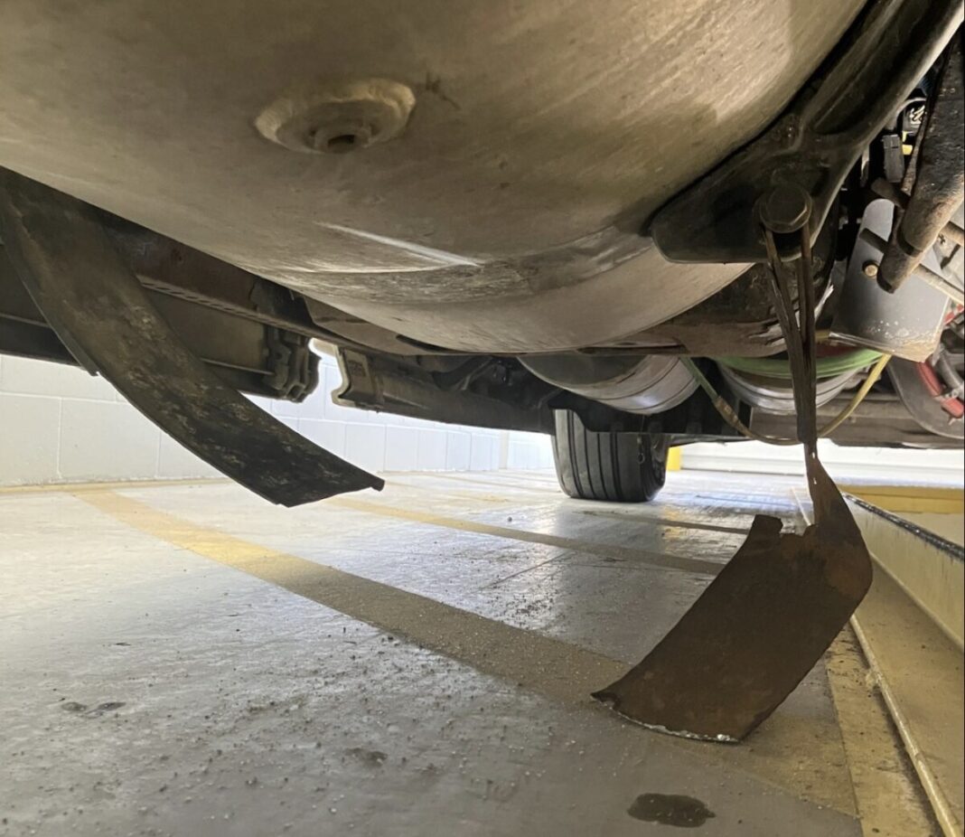 Commercial vehicle with several serious equipment violations rolls ...